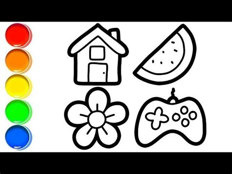 اموزش نقاشی و نحوه کشیدن خانه و گل برای کودکان ویدانه