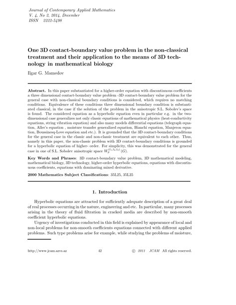 Pdf One 3d Contact Boundary Value Problem In The Non Classical