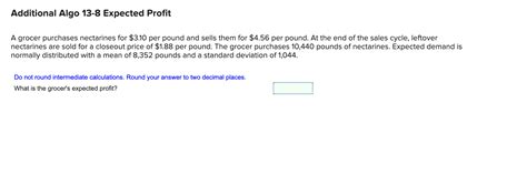 solved additional algo 13 8 ﻿expected profita grocer