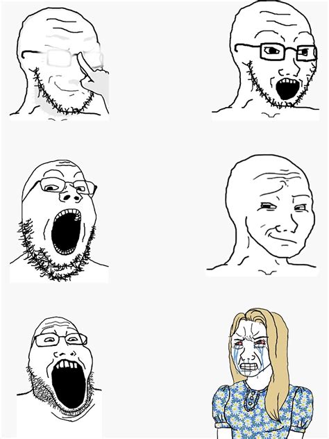 Soyjack Meme Pack Sticker For Sale By Pascaraul Redbubble