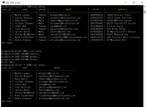 Postgresql Drop Column