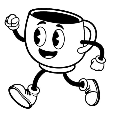 Premium Vector Heres A Cartoon Coffee Character In A Vintage Comic Style Let Me Know If Youd
