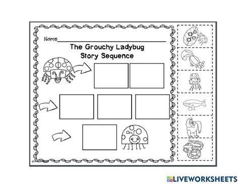 The Grouchy Ladybug Sequencing Free Activity Worksheets Library