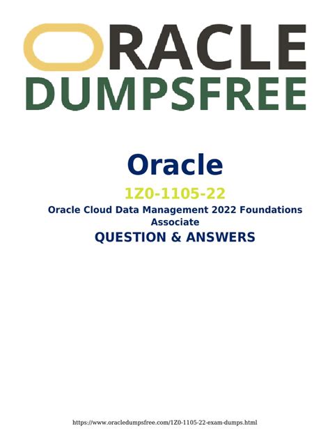 Foundations Of Oracle Cloud Data Management 2022 Sample Questions And