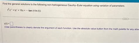 Solved Find The General Solutions To The Following