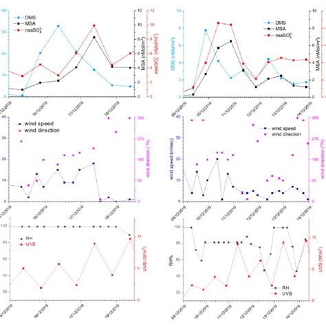 Time Series Of Dms Msa And Nssso4 2 In The Two Ac 2018 19 Plots On