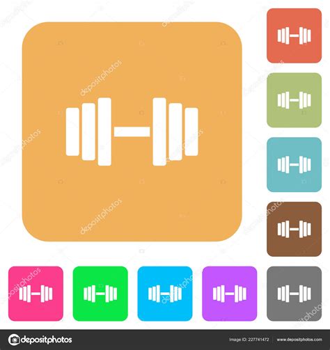 Gym Flat Icons Rounded Square Vivid Color Backgrounds Stock Vector By ©renegadehomie 227741472
