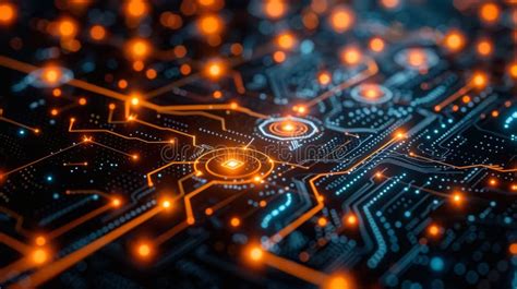 Abstract Tech Background Quantum Computing Network System And