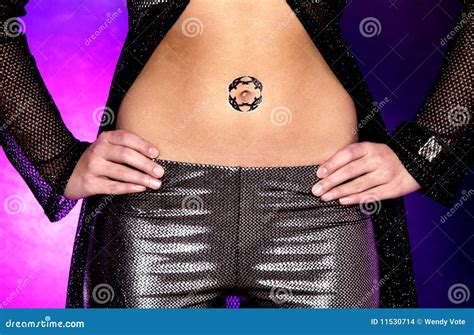 Woman With Tattoo Around Navel Stock Images Image 11530714