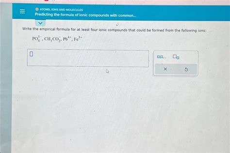 Solved Predicting The Formula Of Ionic Compounds With