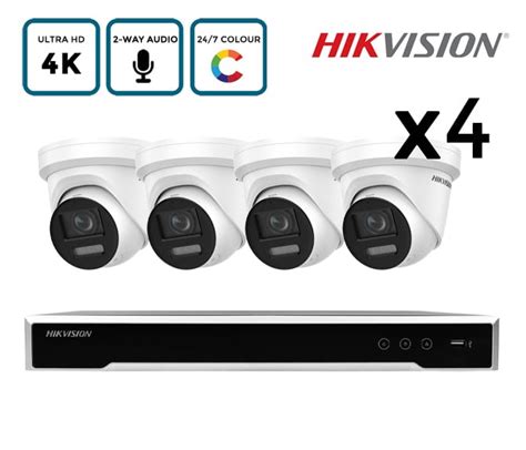 Hikvision 4 Camera 8mp 4k Colorvu With Liveguard Poe Cctv Kit Cctv101