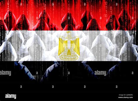 anonymous hooded hackers flag of egypt binary code cyber attack