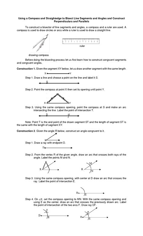solution using a compass and straightedge to bisect line segments and