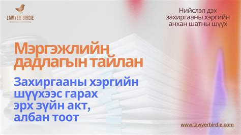 Хуульч Шувуухай Захиргааны хэргийн шүүхээс гарах эрх зүйн акт албан тоот Мэргэжлийн