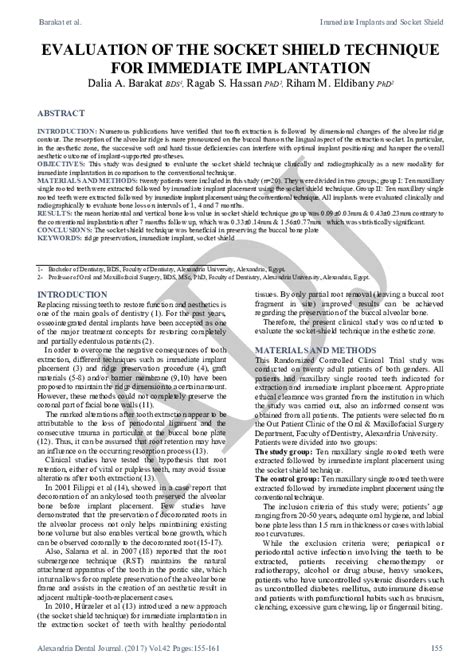 Pdf Evaluation Of The Socket Shield Technique For Immediate Implantation