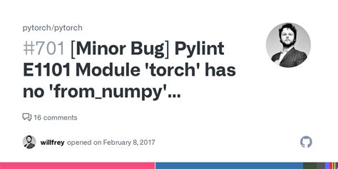 [minor bug] pylint e1101 module torch has no from numpy member · issue 701 · pytorch