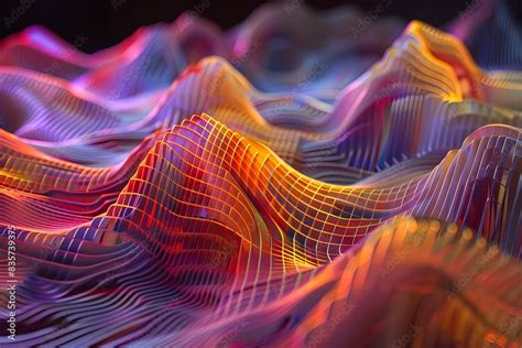 A Captivating Photograph Showcasing A 3d Spectrogram With An Innovative Design Influenced By