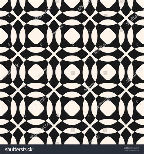 Vector Monochrome Geometric Seamless Pattern Curved Stock Vector Royalty Free