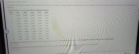 Solved Internal Rate Of Return Method Useful Life
