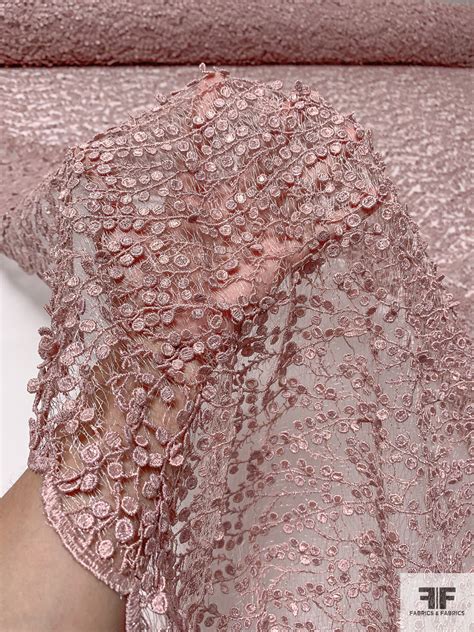 Double Scalloped Vine Dangle Dot Embroidered Tulle With Lurex Detailing
