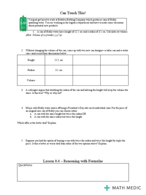 Lesson 0 4 Precalculus Math Medic Pdf