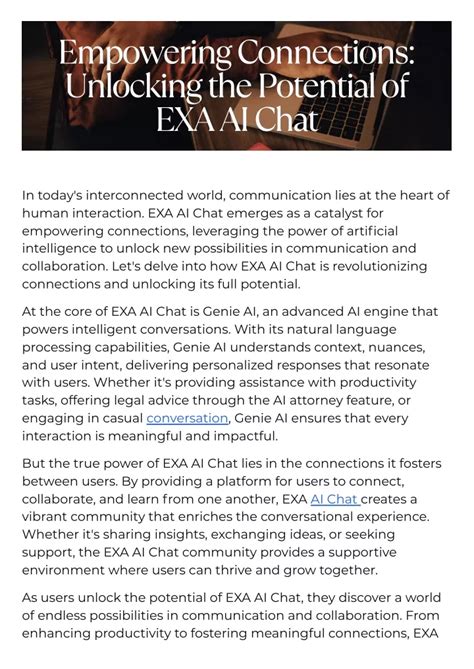 ppt empowering connections unlocking the potential of exa ai chat