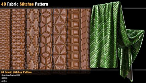 Artstation 40 Fabric Stitches Pattern Brushes