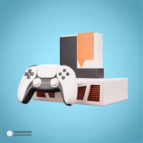 게임 컨트롤러 3d 렌더링 일러스트와 함께 게임 콘솔 프리미엄 Psd 파일