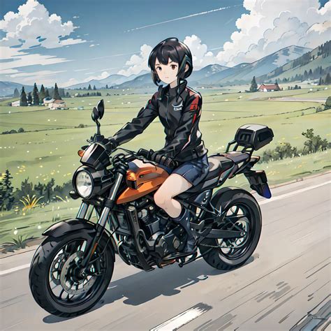 骑摩托车的女孩 无界ai