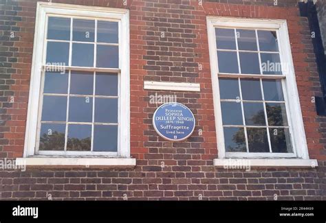 A Blue Plaque Honouring A Suffragette Indian Princess Which Has Been Unveiled At Her Former