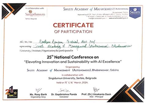 Rashmi Ranjan Biswal On Linkedin I Am Pleased To Share That I Participated In The 25th National