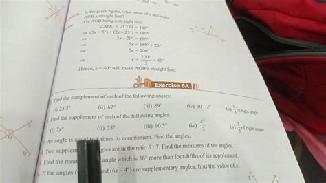 In The Given Figure What Value Of X Will Make A O B A Straight Line For