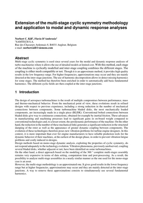 Pdf Extension Of The Multi Stage Cyclic Symmetry Methodology And Application To Modal And