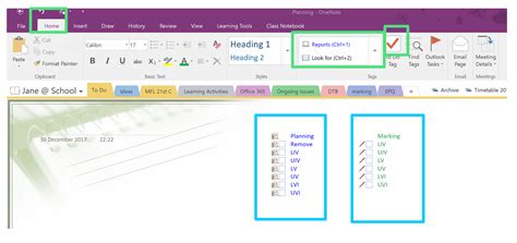 Tags Templates In OneNote