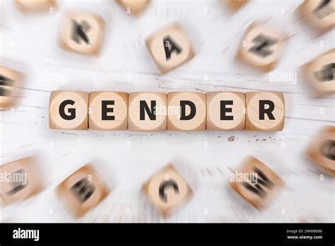 Gender As A Symbol For Gender Appropriate Language On Dice Communication Concept Write Stock