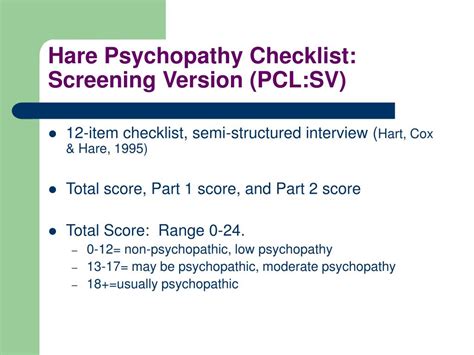 Ppt Psychopathy Violence Risk Assessment And The Personality Assessment Inventory Pai