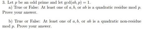 Solved 3 Let P Be An Odd Prime And Let Ged Ab P 1 A
