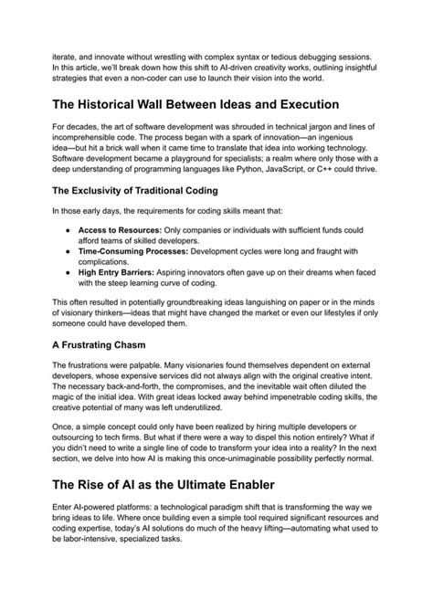 Transform Ideas Into Reality With Ai—no Coding Required Pdf