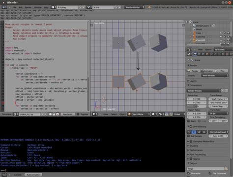 Snapping Object Origins Of Multiple Object To Same Heigth Modeling