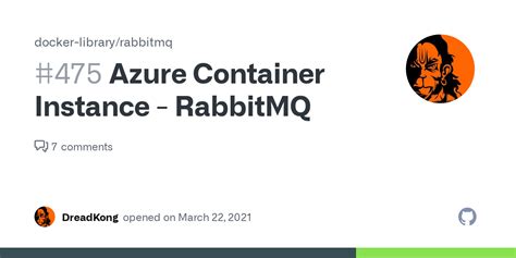 Azure Container Instance RabbitMQ Issue Docker Library Rabbitmq GitHub