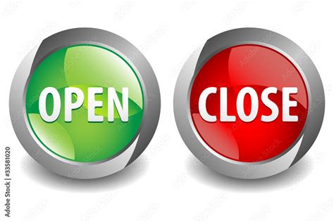 Open Close Button Stock Vector Adobe Stock