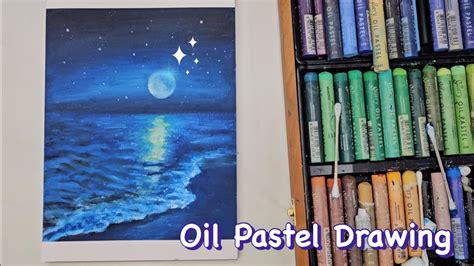 달빛 밤바다 그리기 오일 파스텔 드로잉 Youtube