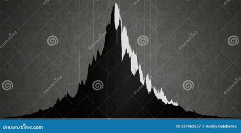 The Histogram Black Chart On A White Background Growing Chart Vector Illustration