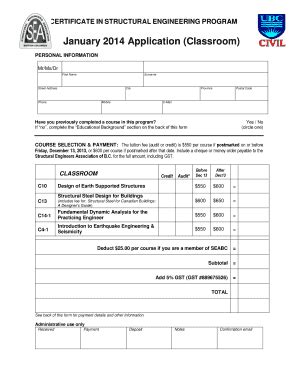 Fillable Online CSE Application Form Winter Fax Email Print PdfFiller