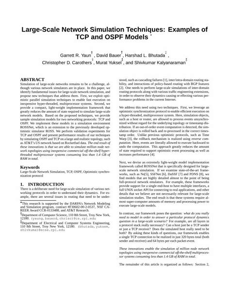 Pdf Large Scale Network Simulation Techniques Examples Of Tcp Dokumentips