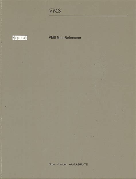 Vms Mini Reference Manual Computing History