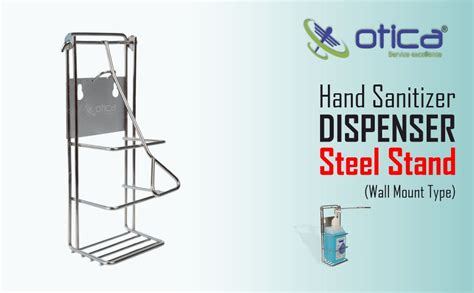 Otica Hand Sanitizer Dispenser Stand Wall Mount Type Stainless Steel