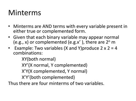 SOP POS Minterm And Maxterm PPTX Technology Computing