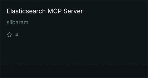 Elasticsearch Mcp Server Glama