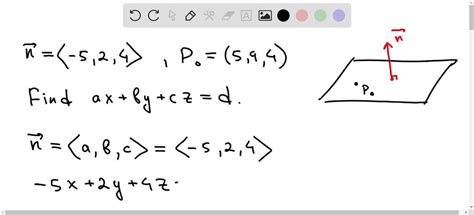 Solved Write The Equation Of The Plane With Normal Vector N Passing Through Point Po In The